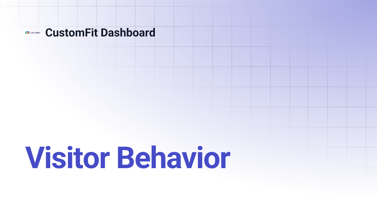 Visitor Behavior | CustomFit Dashboard